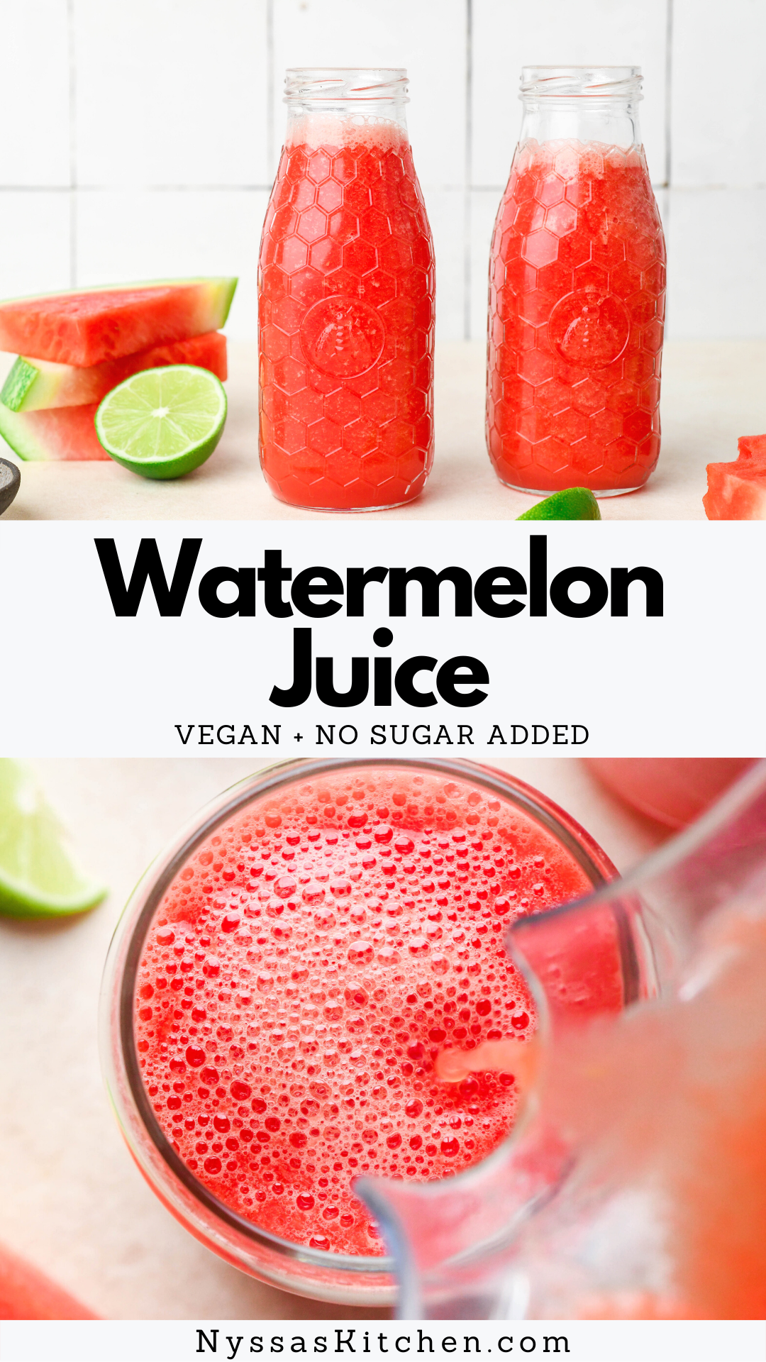 3-Ingredient Watermelon Juice (Made in the blender!)
