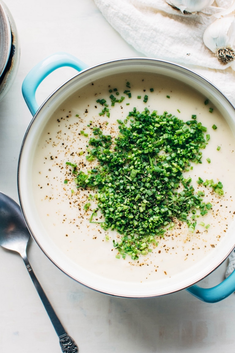 Creamy Dairy Free Parsnip and Chive Soup {paleo + vegan} - nyssa's kitchen