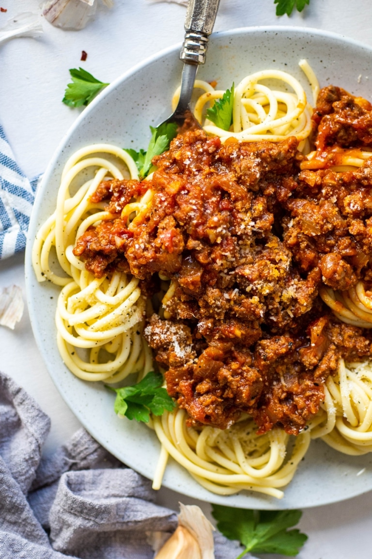 Super Easy Marinara Sauce with Ground Beef {paleo + whole30} - nyssa's ...