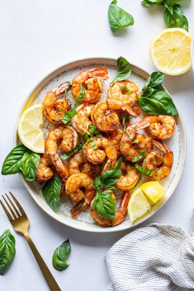 Easy Garlic Basil Sautéed Shrimp - Dairy Free!