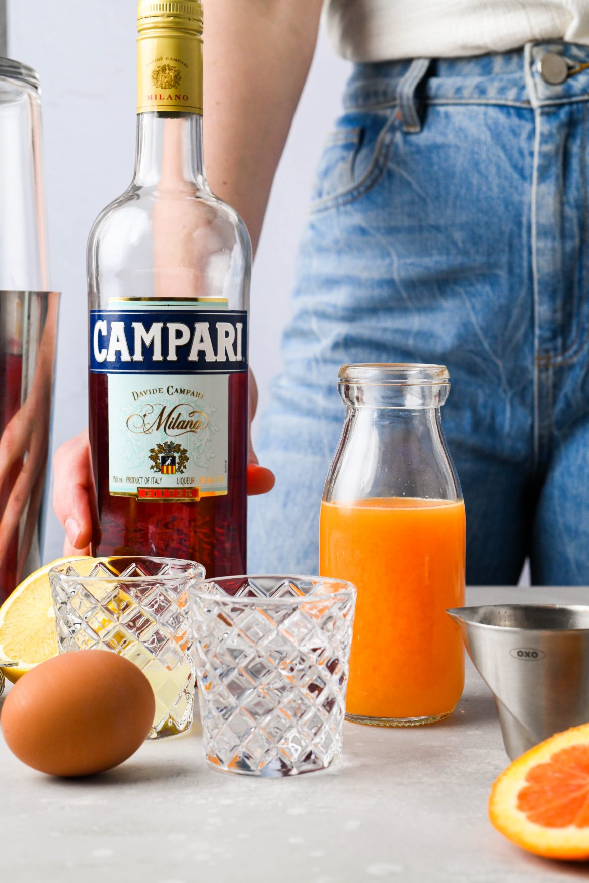 Orange Campari Vodka Sour Cocktail - Egg White Cocktail