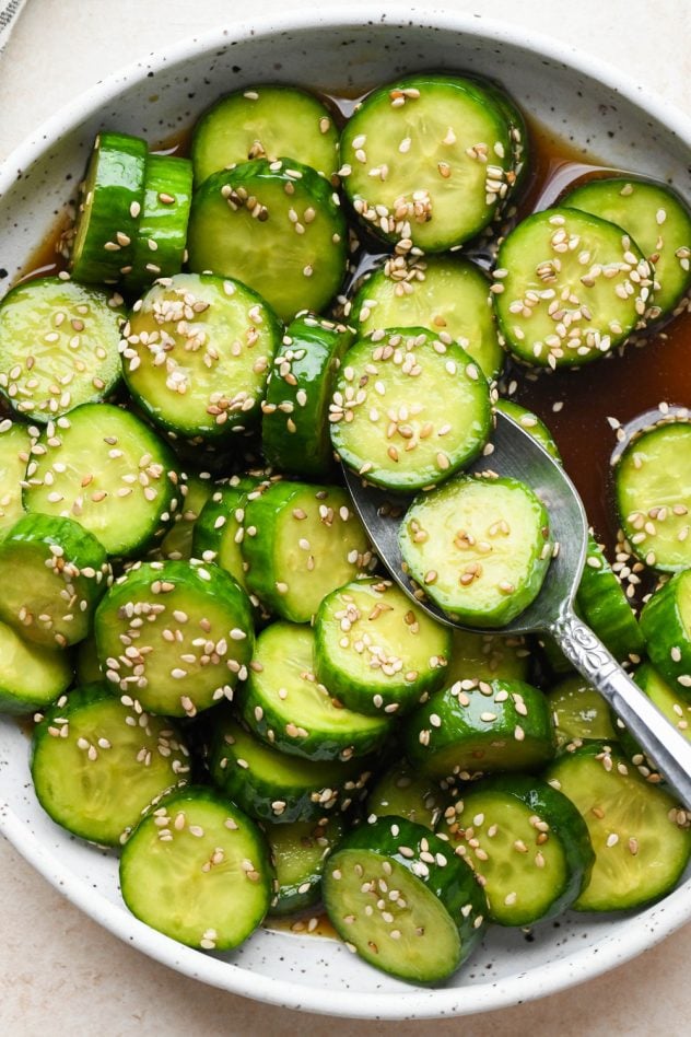 Crunchy Sesame Cucumber Salad (Gluten Free + Soy Free)