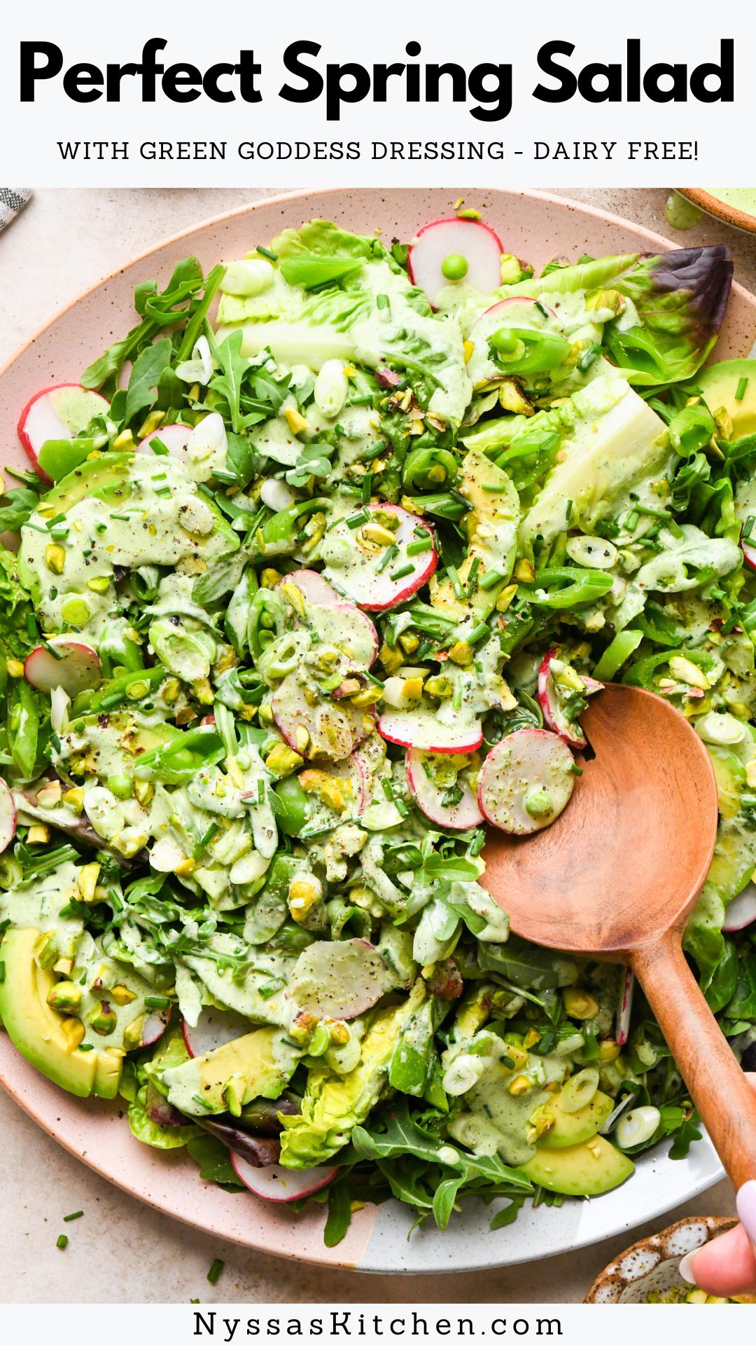 The Perfect Spring Salad with Green Goddess Dressing
